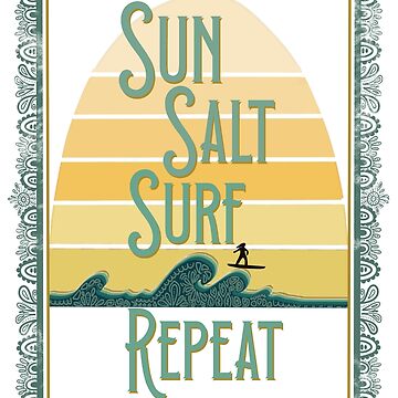"Sun Salt Surf Repeat vintage beach surfing" Sticker for Sale by ...