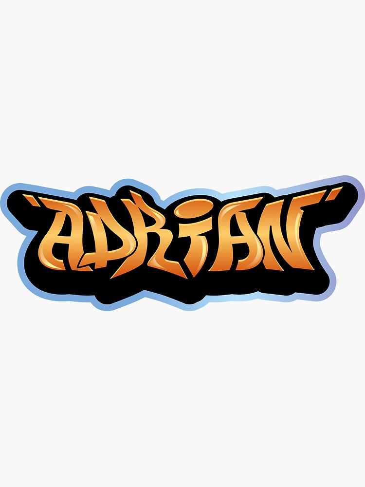 "Adrian name graffiti style" Sticker for Sale by 0ut0fSpace | Redbubble
