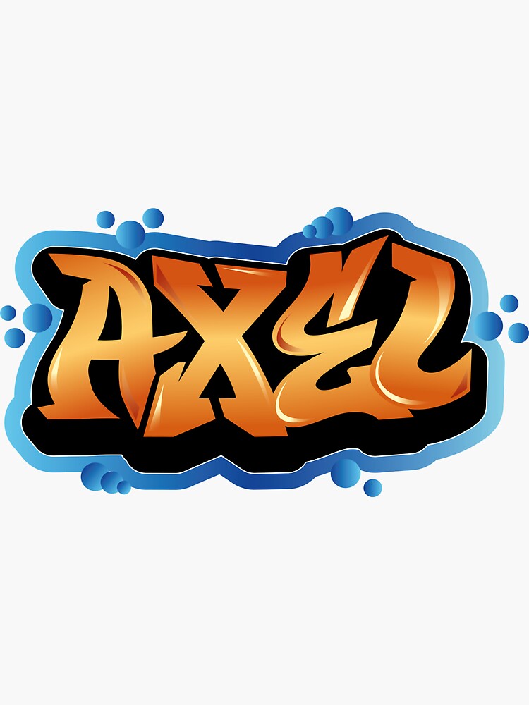 "Axel name graffiti style" Sticker for Sale by 0ut0fSpace | Redbubble