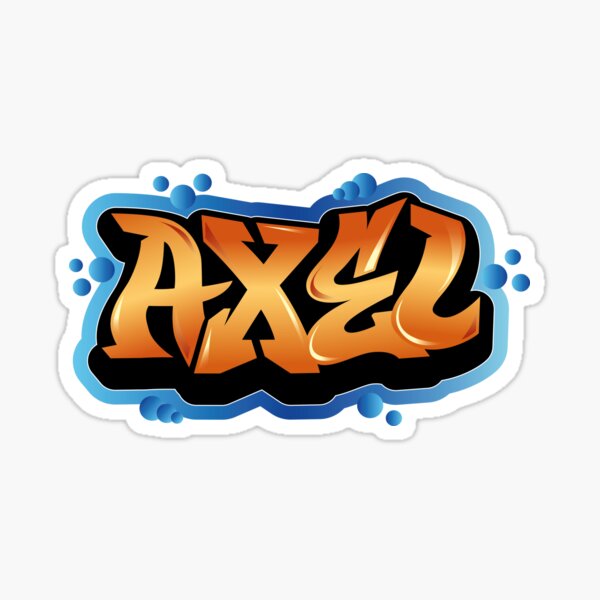 "Axel name graffiti style" Sticker for Sale by 0ut0fSpace | Redbubble