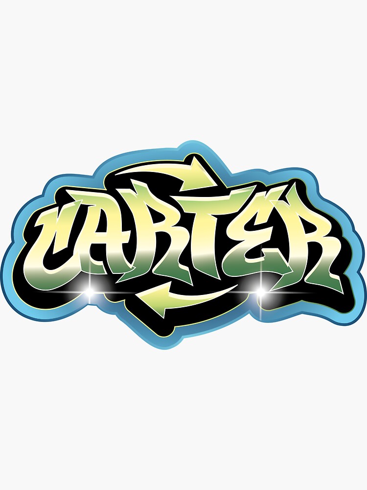 "Carter name graffiti style" Sticker for Sale by 0ut0fSpace | Redbubble