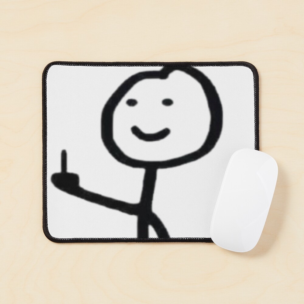 "Stick figure middle finger" Sticker for Sale by catcraftss | Redbubble