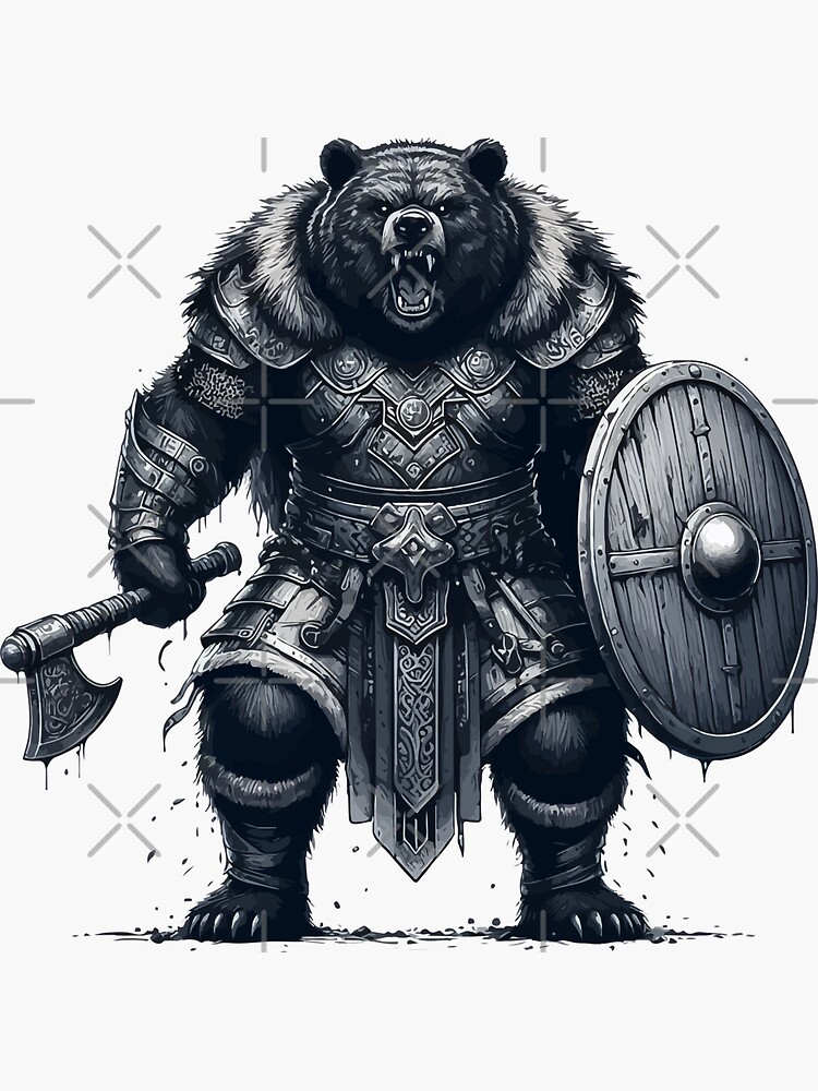 "Norse Mythology Viking Warrior Bear Berserker" Sticker for Sale by TomFrontierArt | Redbubble