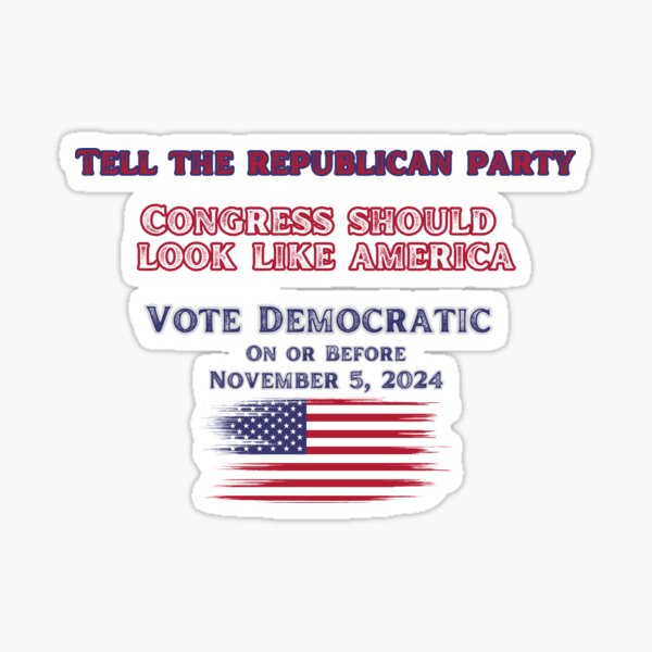 "Congress Should Look Like America - Vintage Political Design" Sticker ...