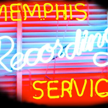 "Memphis Recording Service Sun Records Neon Sign" Sticker for Sale by ...