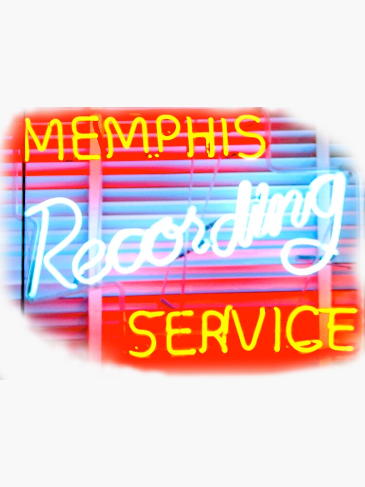 "Memphis Recording Service Sun Records Neon Sign" Sticker for Sale by ...