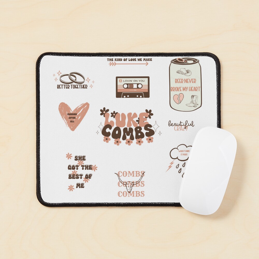 "LUKE COMBS- RUST" Sticker for Sale by BosCubicle | Redbubble