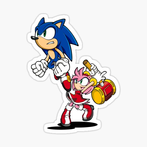"Amy Rose and Sonic" Sticker for Sale by Skel-Draws | Redbubble
