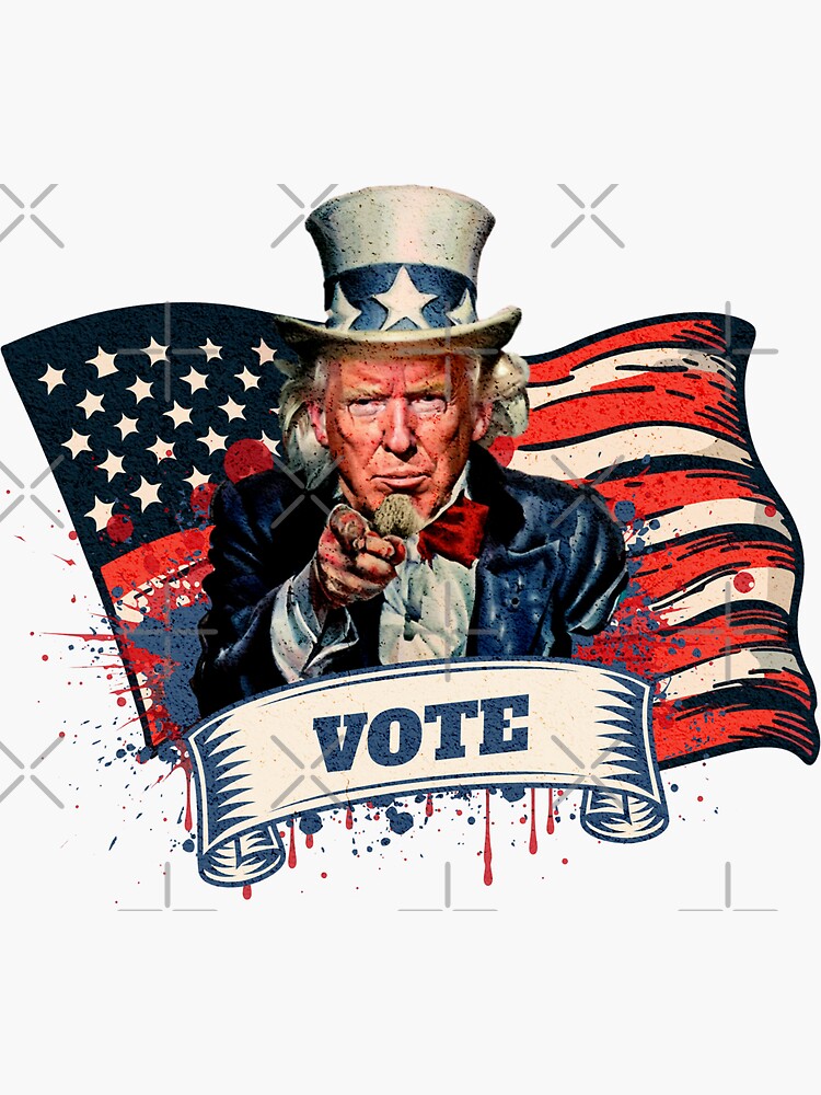"Uncle Sam with Trump´s Face" Sticker for Sale by marilost77 | Redbubble