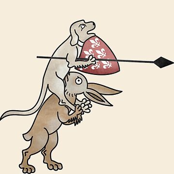 "Medieval Marginalia - jousting dog" Sticker for Sale by MargiKnights ...