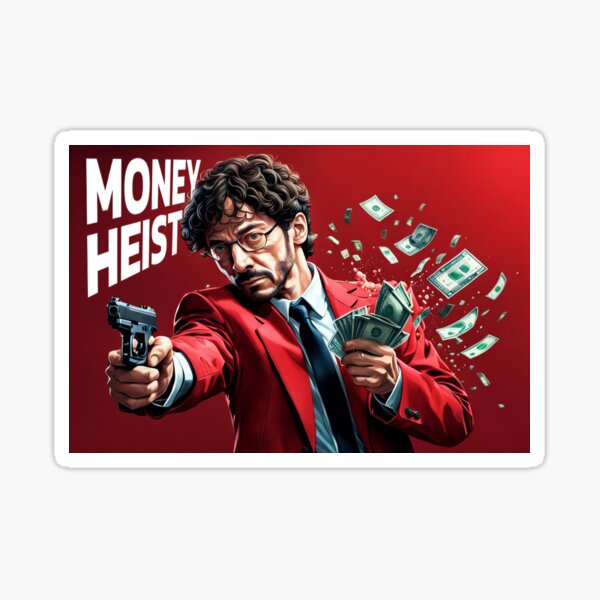 "money heist art in red suit" Sticker for Sale by tmthaen | Redbubble