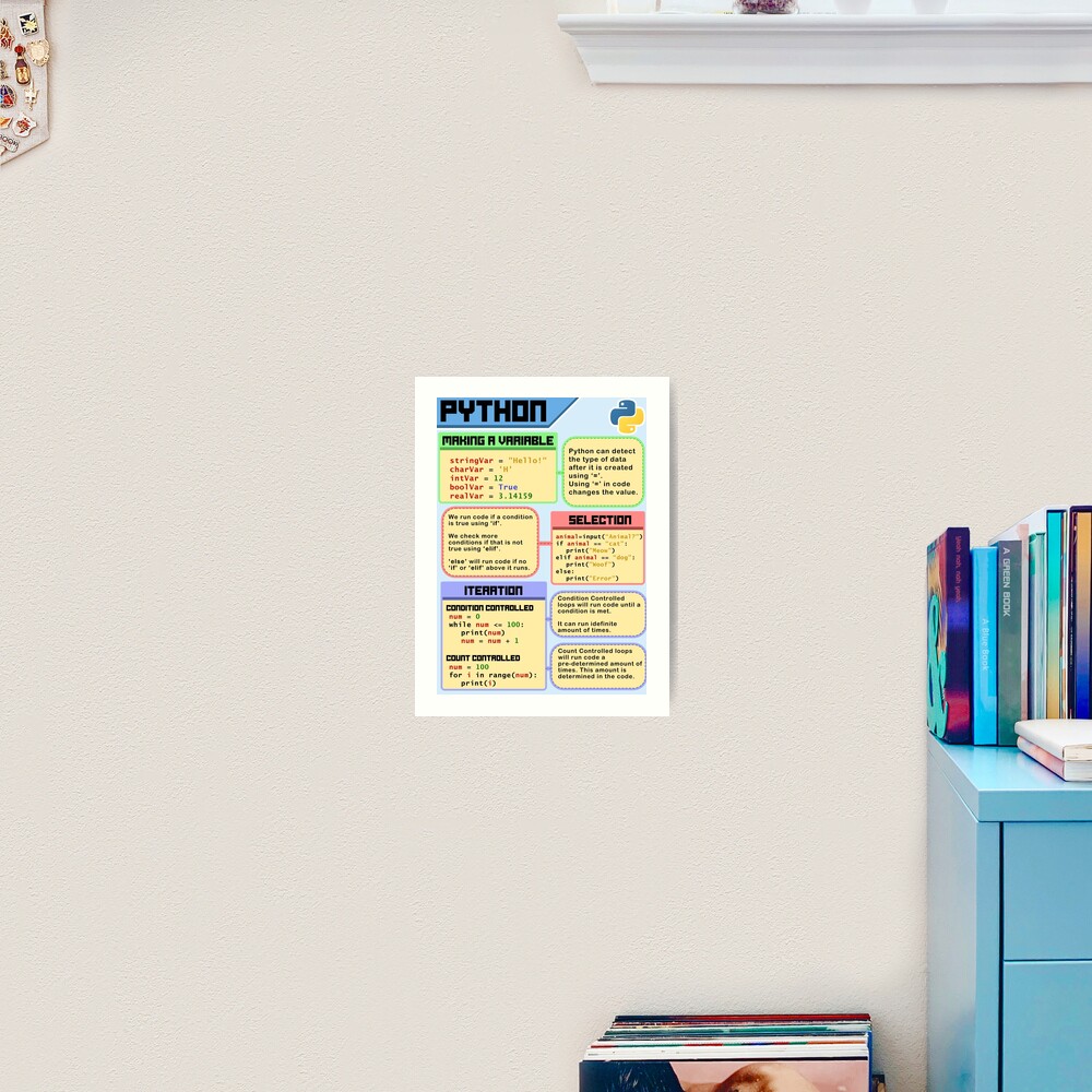 "Python Beginner Concepts" Poster for Sale by elliobot | Redbubble