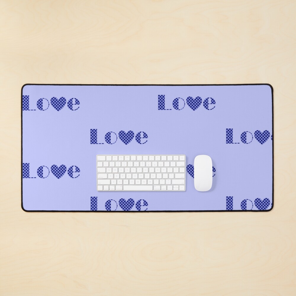 "Blue Light Periwinkle Chessboard Checkered Love Heart" Sticker for ...