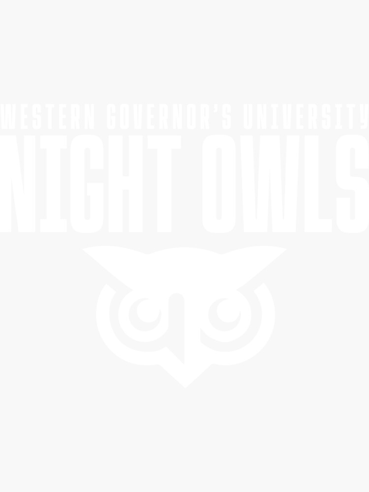 "WGU - Western Governors University Night Owls - White" Sticker for ...