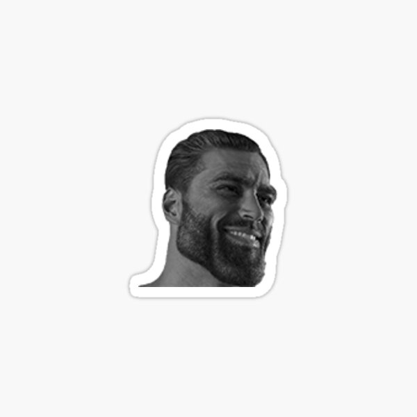 "Giga chad" Sticker for Sale by shaquille. oatmeal. | Redbubble