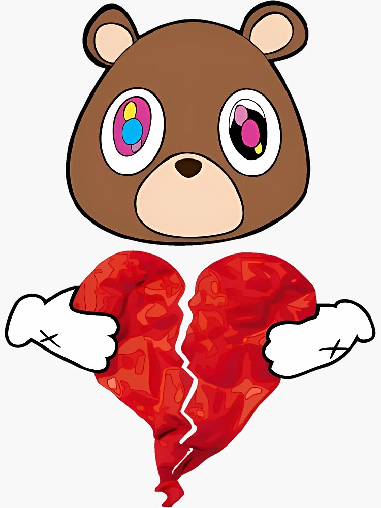 "Kanye West Graduation Bear Sticker" Sticker by RUKKAI | Redbubble