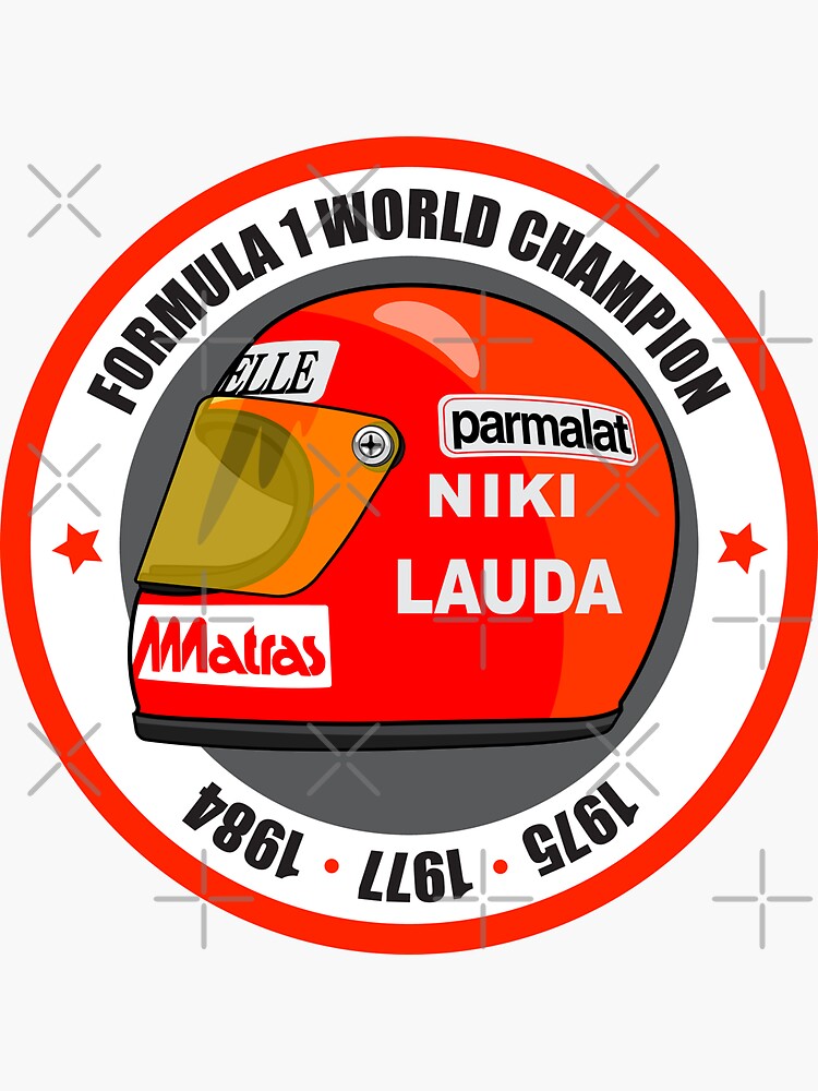 "NIKI LAUDA VINTAGE HELMET" Sticker for Sale by Montrace | Redbubble