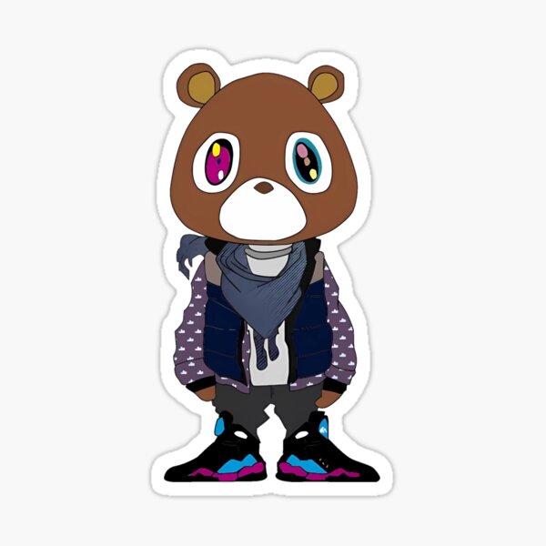 "Kanye West Graduation Bear" Sticker by RUKKAI | Redbubble