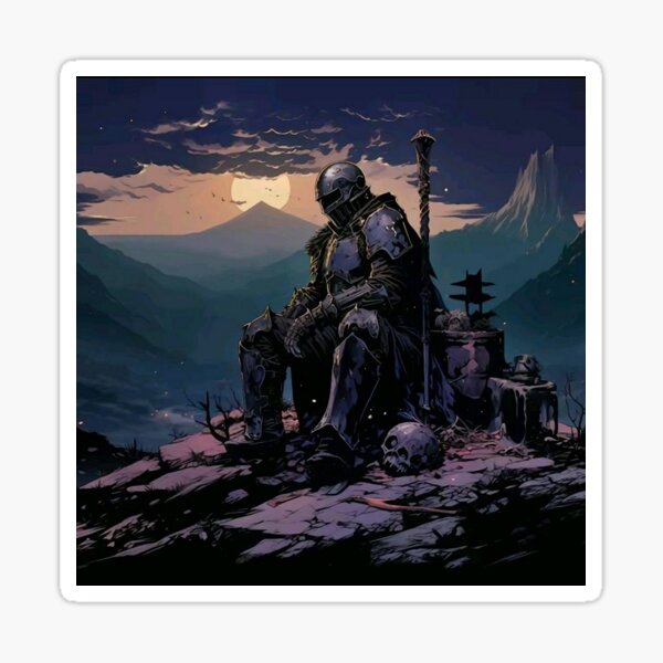 "Sad Knight" Sticker for Sale by Aiisnotart | Redbubble