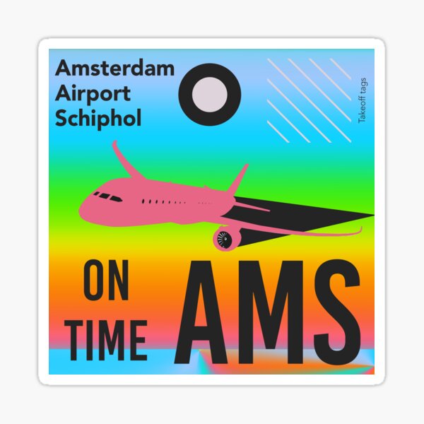"AMS airport tag hip" Sticker for Sale by Aviators | Redbubble