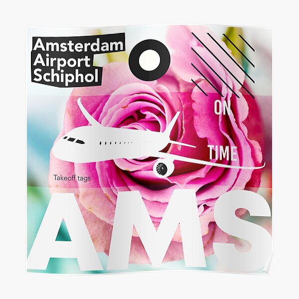 "AMS Schiphol airport tag super collage" Poster for Sale by Aviators ...