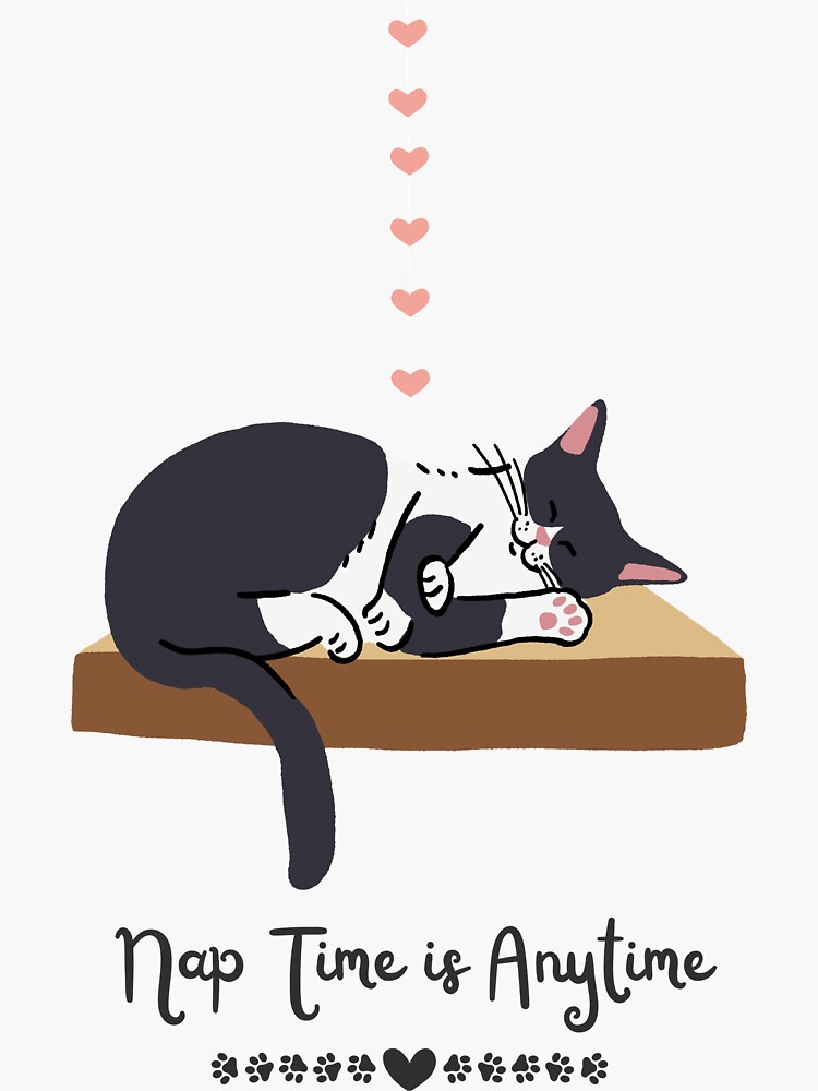 "Catnap: Adorable Cat Nap Design" Sticker for Sale by SHK-Designs ...