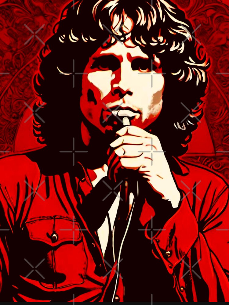 "Jim Morrison Red Vintage Art | TheAmericanPoet" Essential T-Shirt for ...