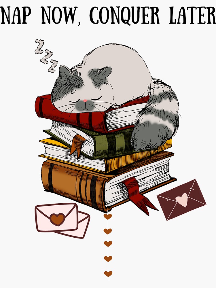 "Catnap: Adorable Cat Nap Design" Sticker for Sale by SHK-Designs ...