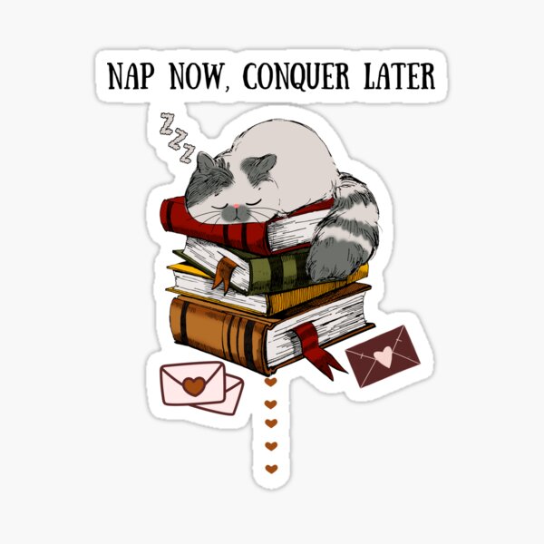 "Catnap: Adorable Cat Nap Design" Sticker for Sale by SHK-Designs ...