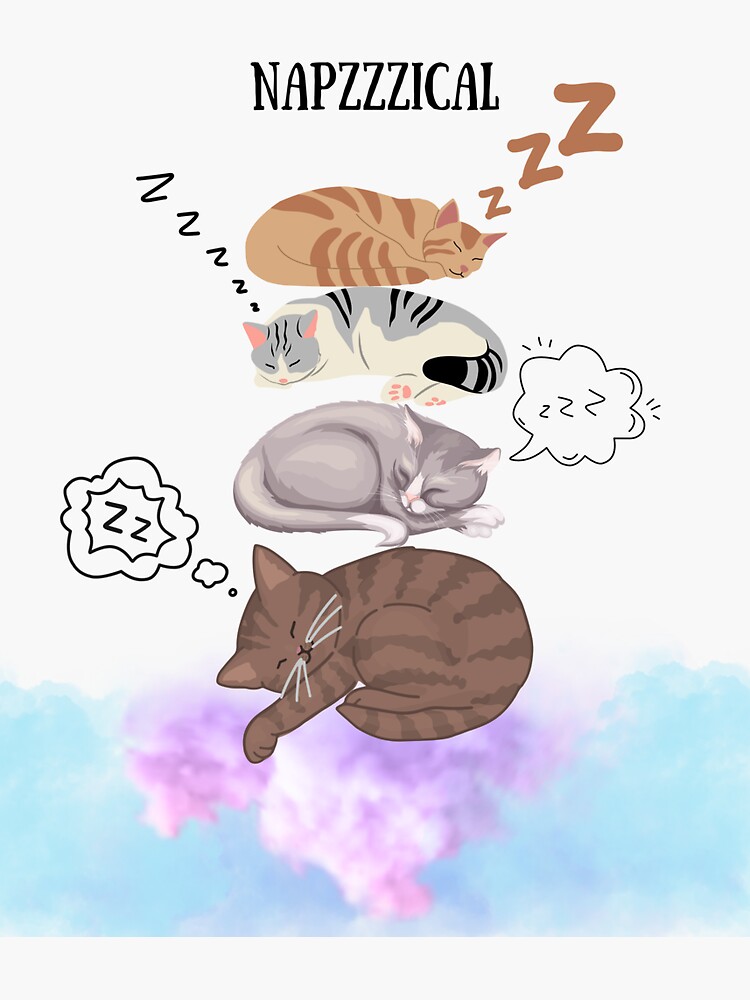 "Catnap: Adorable Cat Nap Design" Sticker for Sale by SHK-Designs ...