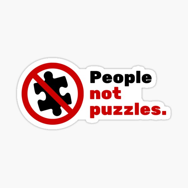 "People not puzzles" Sticker for Sale by Emily Rudling | Redbubble