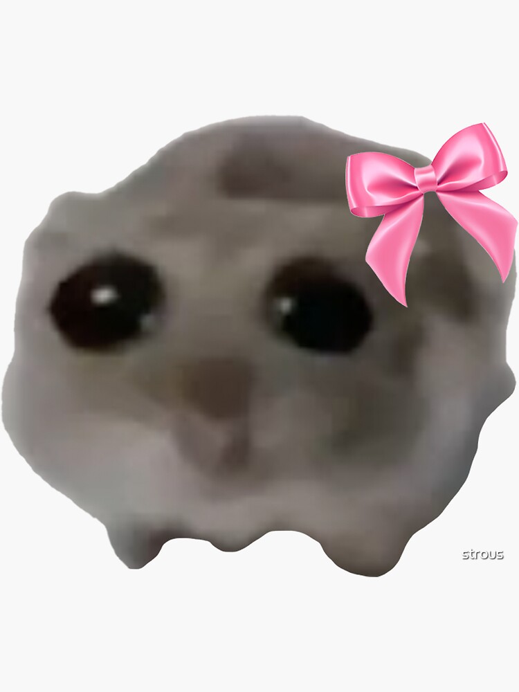 "Coquette Sad Hamster" Sticker for Sale by strous | Redbubble