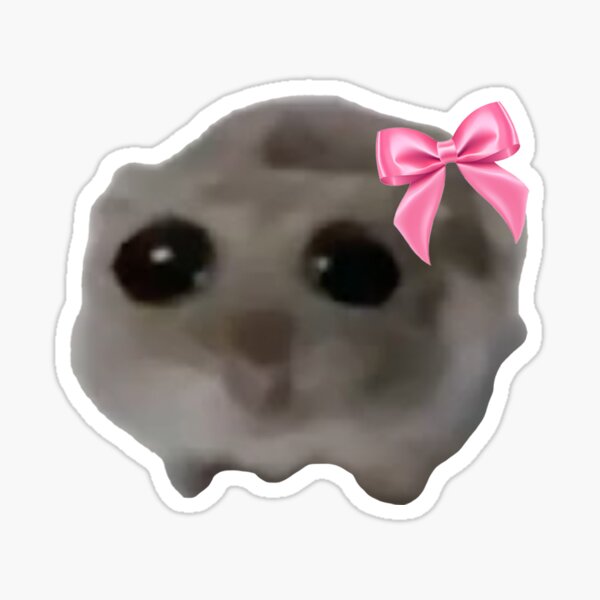 "Coquette Sad Hamster" Sticker for Sale by strous | Redbubble