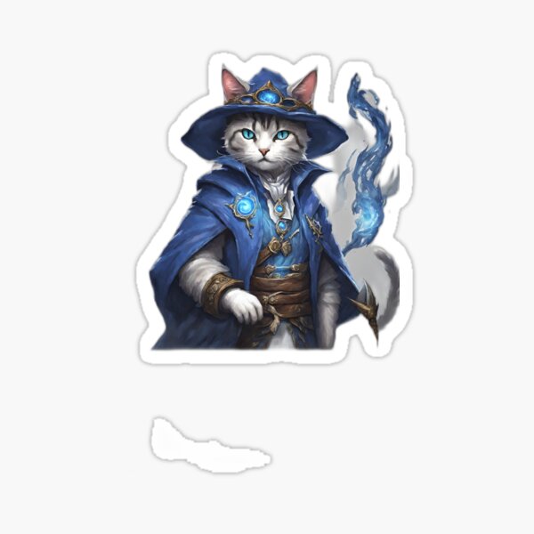 "Cat Inscryption Blue Mage Soulsborne Bosses like blue catana" Sticker ...