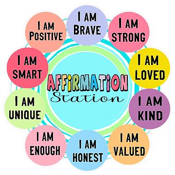 "Positive Affirmation Station" Sticker for Sale by jennstore | Redbubble