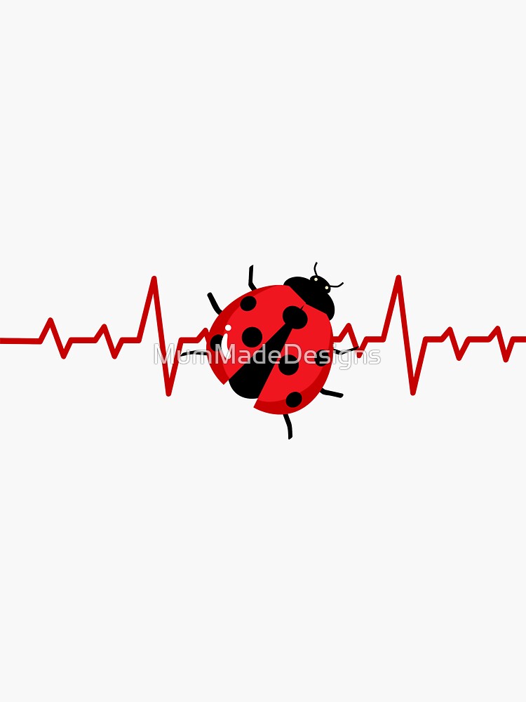 "EKG Ladybug heartbeat insect lover entomophile" Sticker for Sale by ...