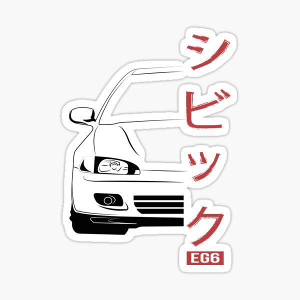 "Honda Civic EG6 vector" Sticker for Sale by Alice555 | Redbubble