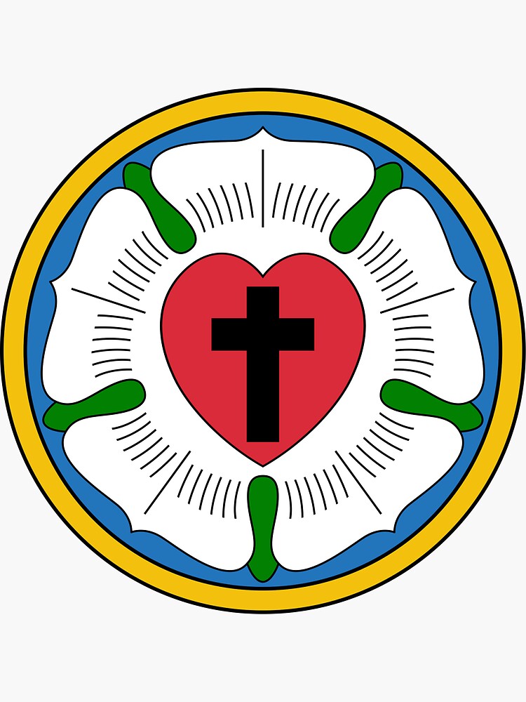 "Lutheran Church Rose Heart Cross Logo" Sticker for Sale by ...
