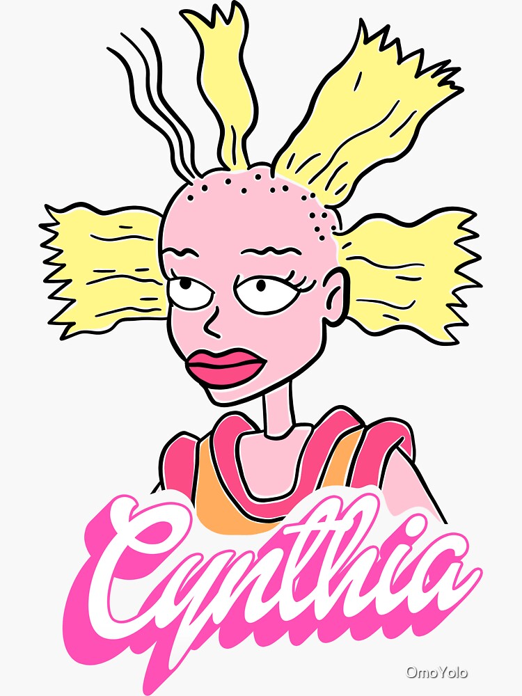 "Cynthia Hard Doll of Angelica 90's Nostalgia Vibe" Sticker for Sale by ...