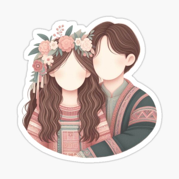 "Cute Hmong Couple" Sticker for Sale by VillageChief | Redbubble