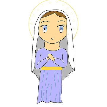 "chibi style Mary mother of God " Sticker for Sale by AveMariaArt ...