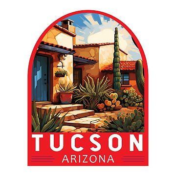 "Tucson Arizona Travel Art Emblem" Sticker for Sale by KrisSidDesigns ...