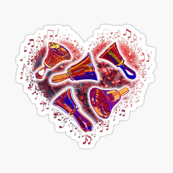 "Heart of Handbells" Sticker for Sale by CelticClapper | Redbubble