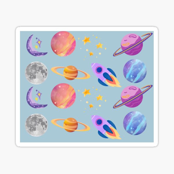 "A space pattern for space lovers !" Sticker for Sale by KawaiiiDesign ...