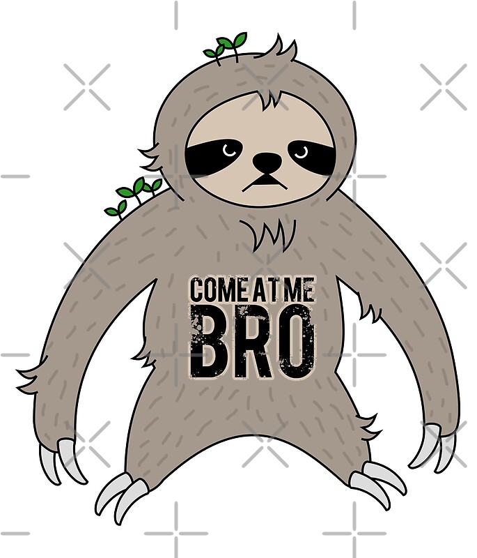 "come at me bro sloth" by hellohappy | Redbubble