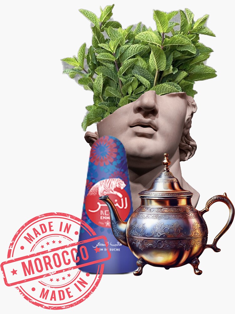 "Maroc vintage lion and tiger, moroccan tea lovers atay 46" Sticker for ...