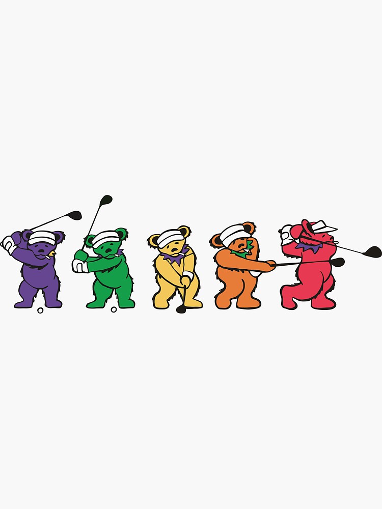 "Dancing Bear Playing Golf" Sticker for Sale by Joshparjoshmas | Redbubble