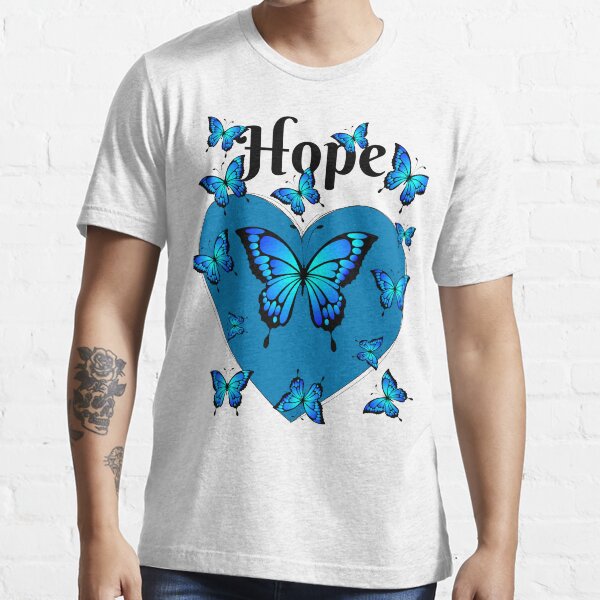 "Blue Butterfly Shirt for Hope" T-shirt for Sale by Homemom | Redbubble ...