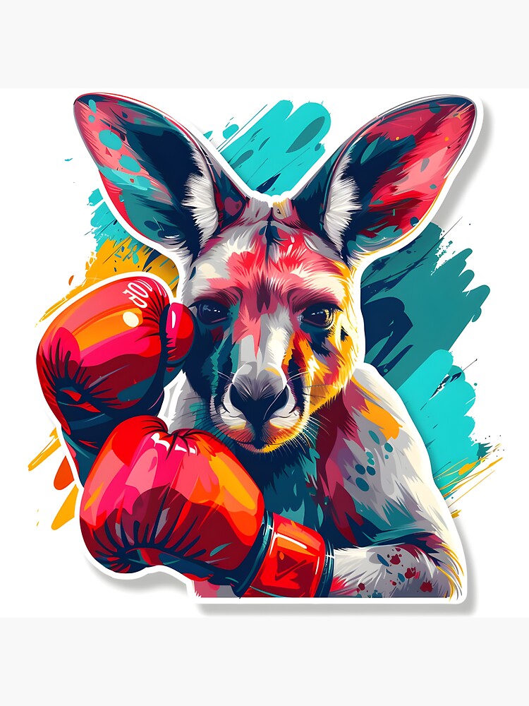 "Outback Brawler - Kangaroo Boxer" Sticker for Sale by Liseri | Redbubble