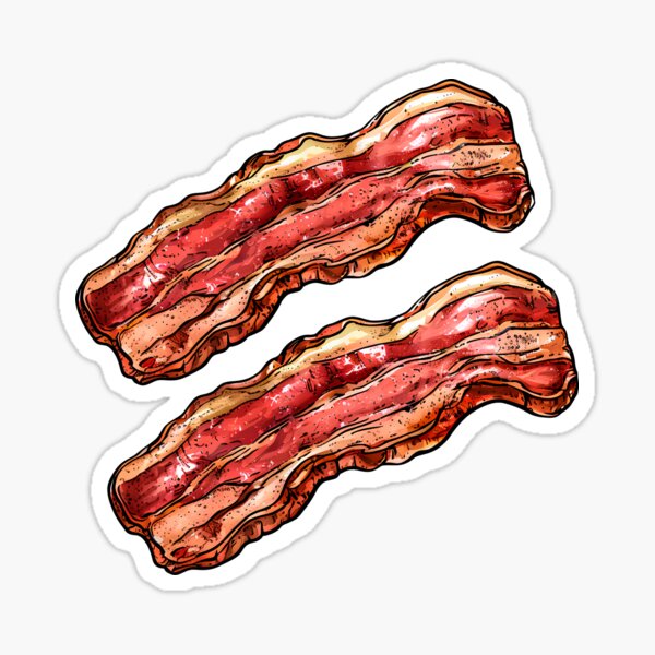 "Bacon Strips Illustration" Sticker for Sale by rodrigokaminski | Redbubble